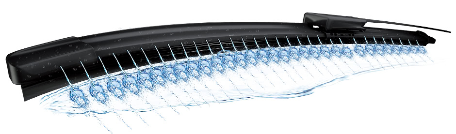 The Valeo AquaBlade™ wiper technology reduces braking distance by four ...